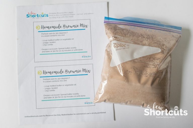 Homemade Brownie Mix with Free Printable Labels - A Few Shortcuts
