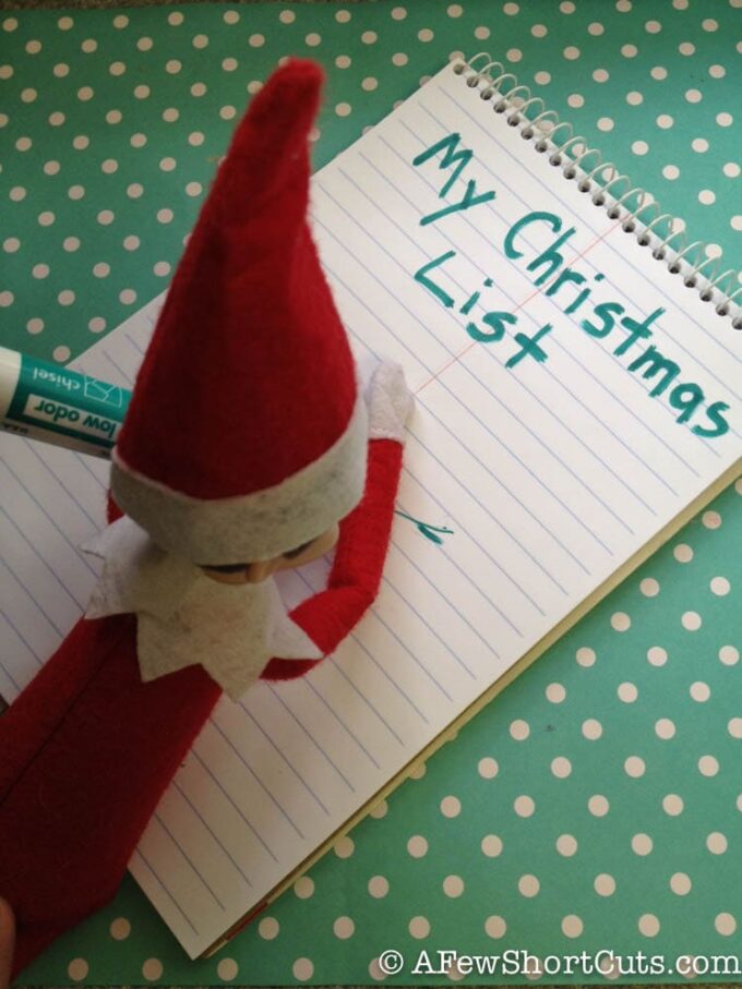 Elf On The Shelf: Making a Christmas List - A Few Shortcuts