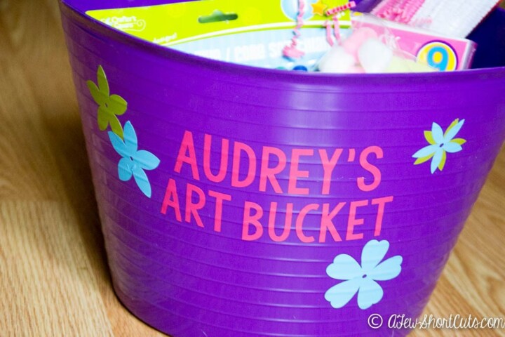 DIY Personalized Dollar Store Gift Bucket - A Few Shortcuts