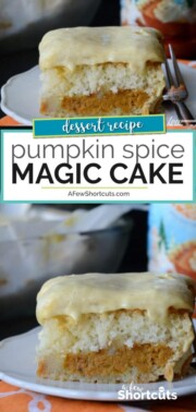 Pumpkin Spice Magic Cake Recipe - A Few Shortcuts