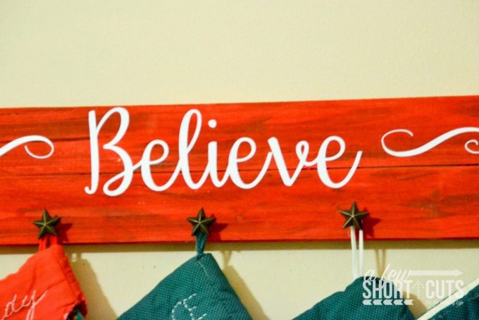 DIY Christmas Stocking Hanger Sign - A Few Shortcuts