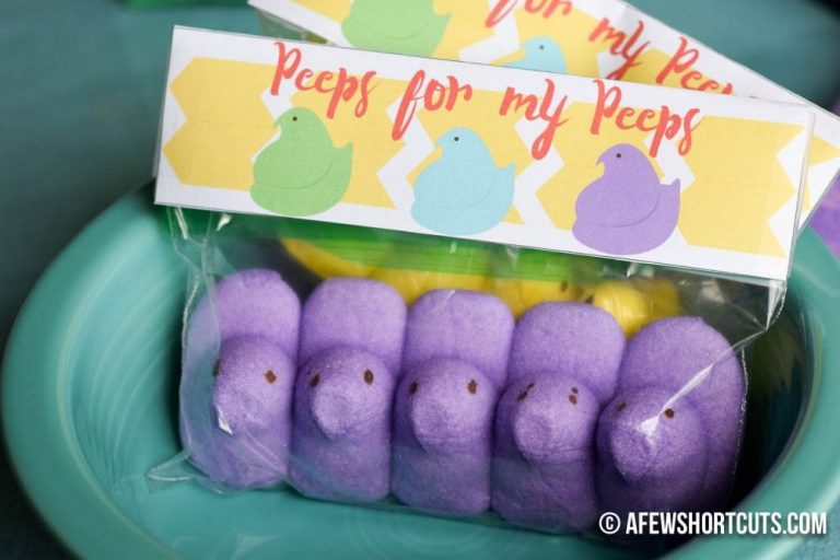 Easter Peeps Treat Bag Topper Printable - A Few Shortcuts