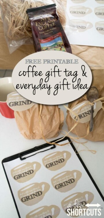 Free Printable Coffee Gift Tag & Everyday Gift Idea - A Few Shortcuts
