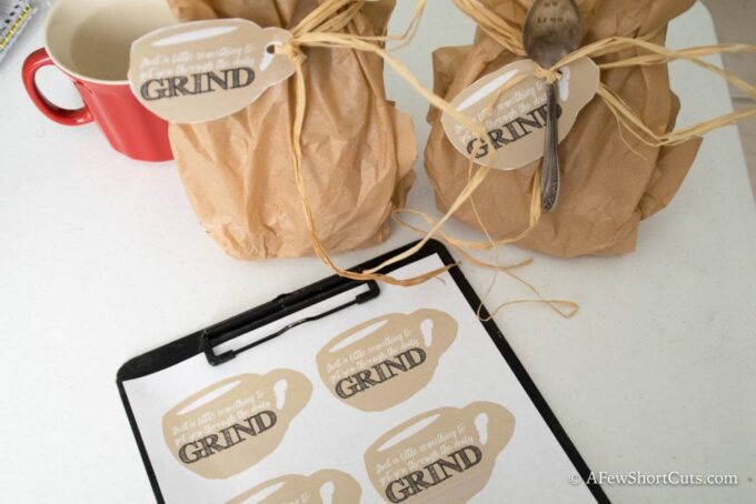 Free Printable Coffee Gift Tag & Everyday Gift Idea - A Few Shortcuts
