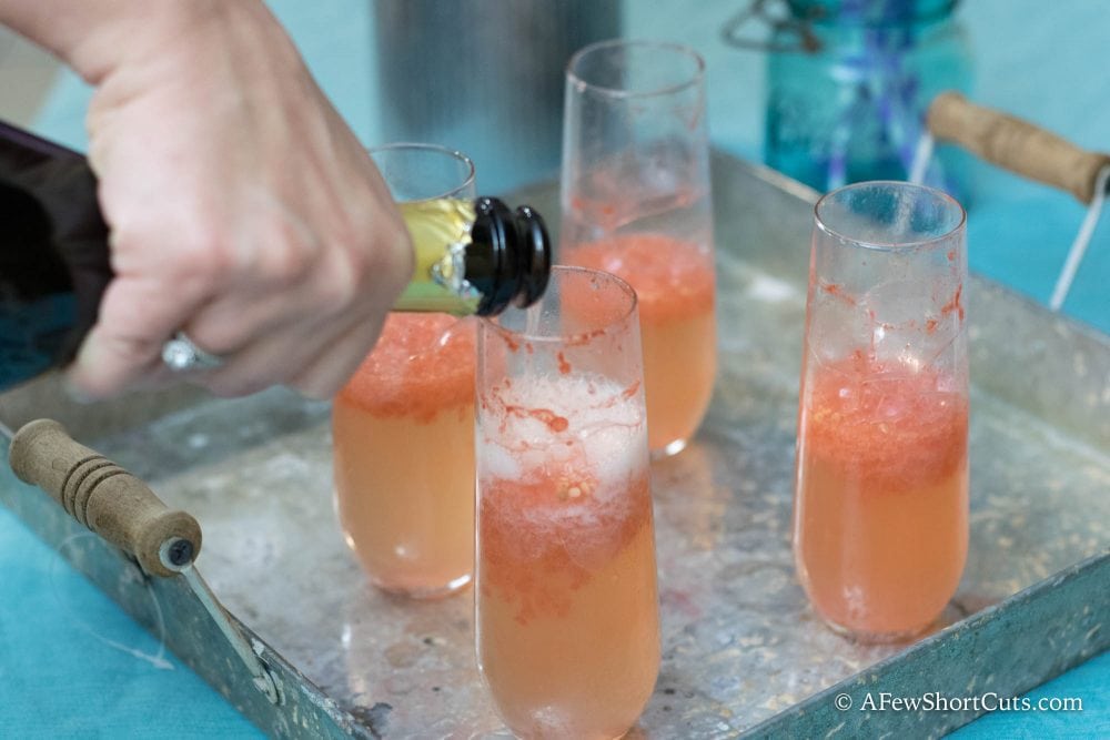 Watermelon Bellini - A Perfect Brunch Cocktail - A Few Shortcuts