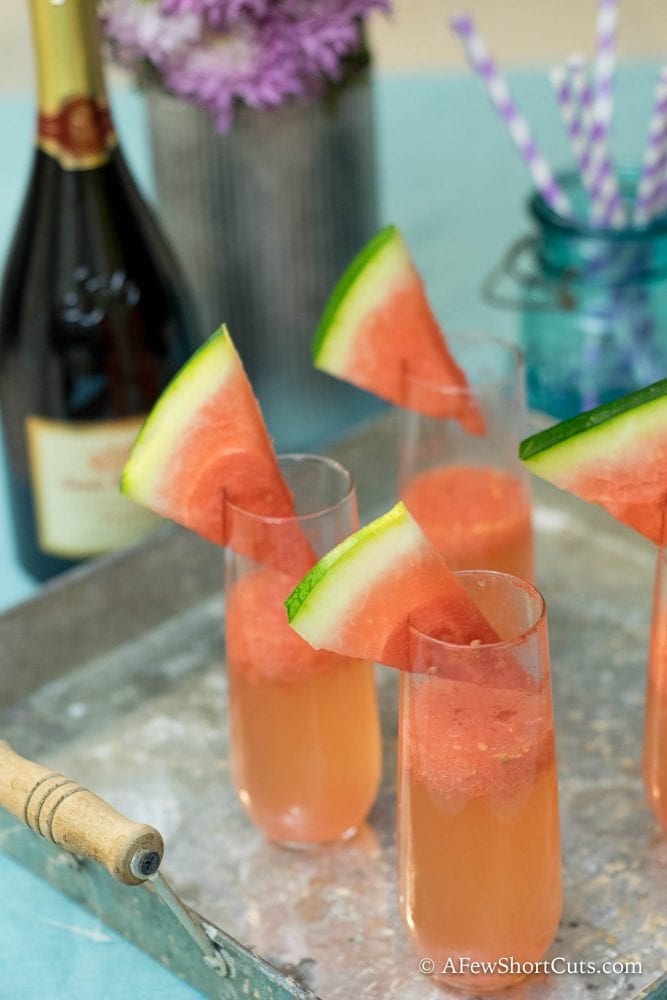 Watermelon Bellini - A Perfect Brunch Cocktail - A Few Shortcuts