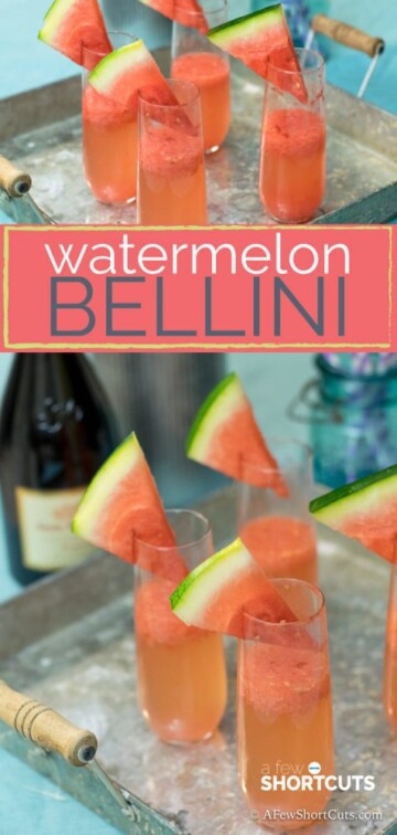 Watermelon Bellini - A Perfect Brunch Cocktail - A Few Shortcuts