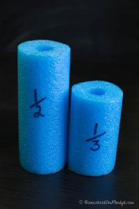 DIY Pool Noodle Fraction Manipulatives - A Few Shortcuts