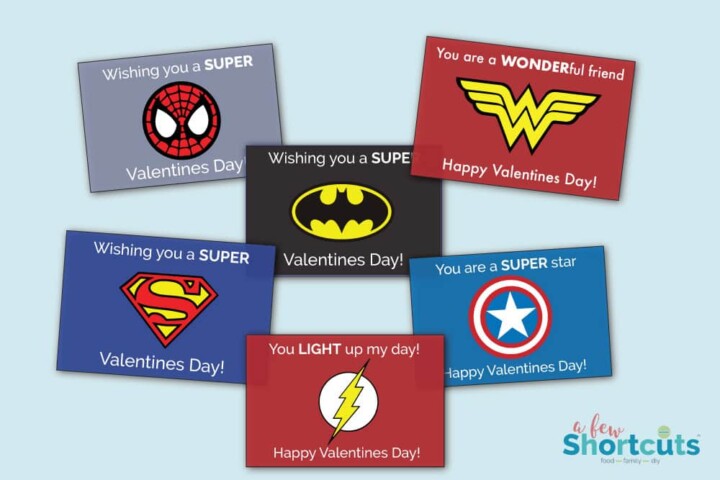 Free Printable Super Hero Valentines Cards - A Few Shortcuts