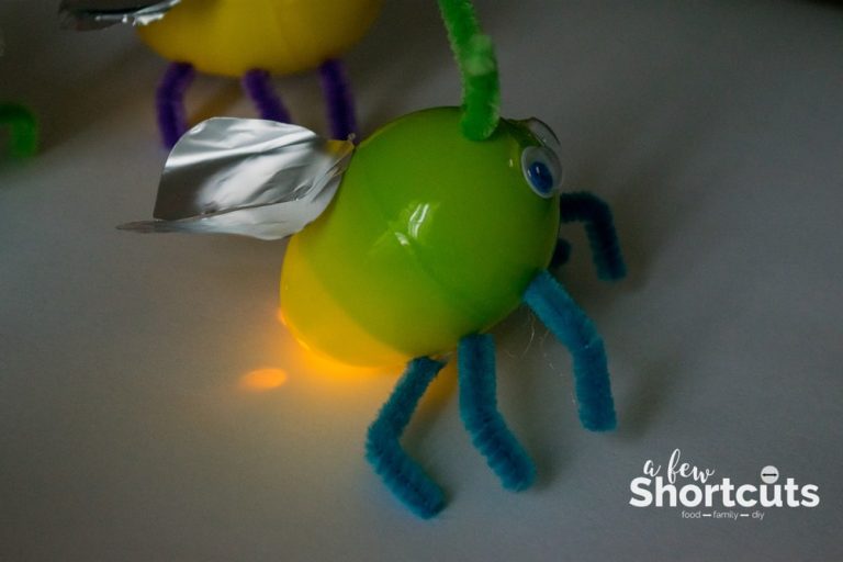 Adorable DIY Lightning Bugs Made With Easter Eggs - A Few Shortcuts