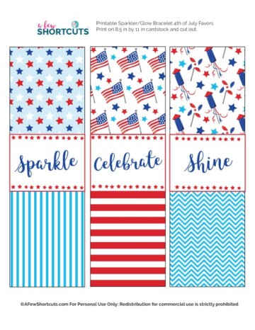 4th Of July Sparkler Party Favors & Printable - A Few Shortcuts
