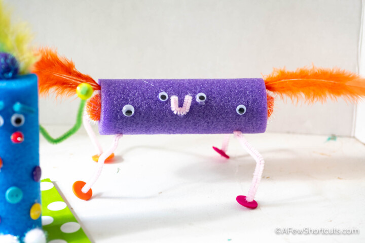 Pool Noodle Monsters Kids Craft - A Few Shortcuts