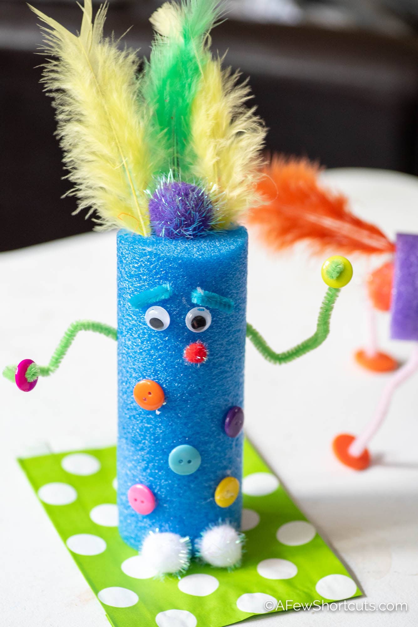 Pool Noodle Monsters Kids Craft - A Few Shortcuts