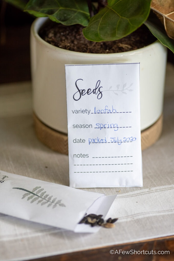 Printable Seed Packet Template & Tips for Storing Seeds - A Few Shortcuts