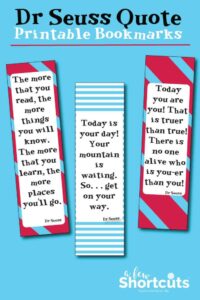 Dr Seuss Printable Bookmarks with Quotes - A Few Shortcuts
