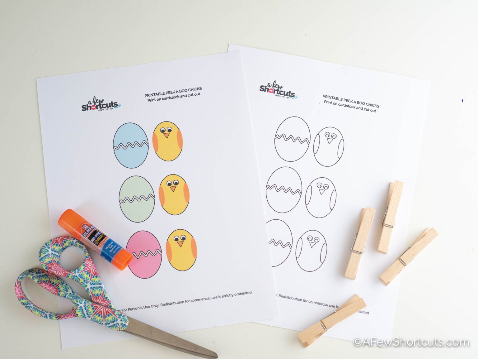 Peek-A-Boo Chick Kids Craft - With Printable Template - A Few Shortcuts